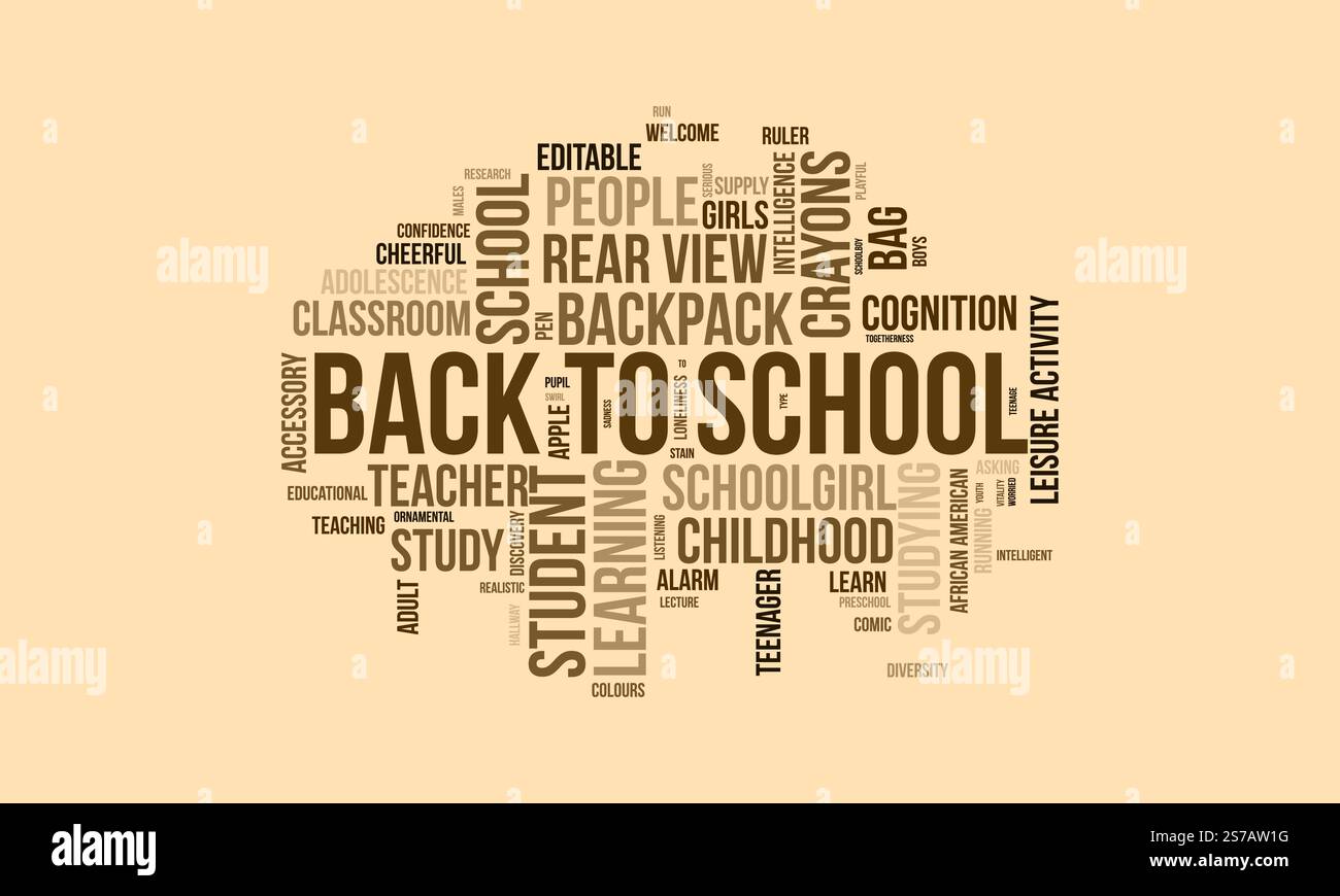 Back To School word cloud template. Back To School concept vector ...