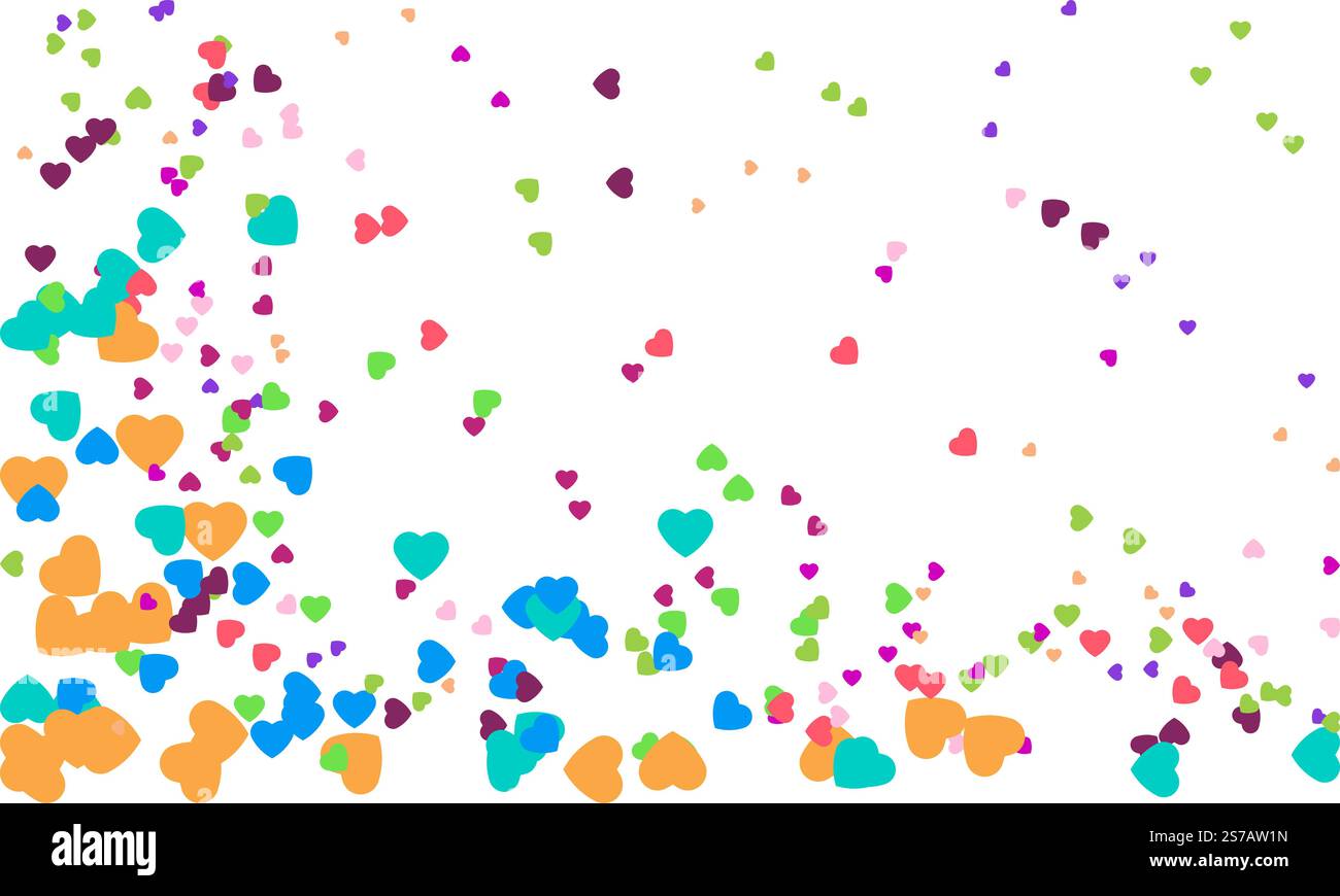 confetti isolated Heart Symbol on white background, Multi colored heart ...