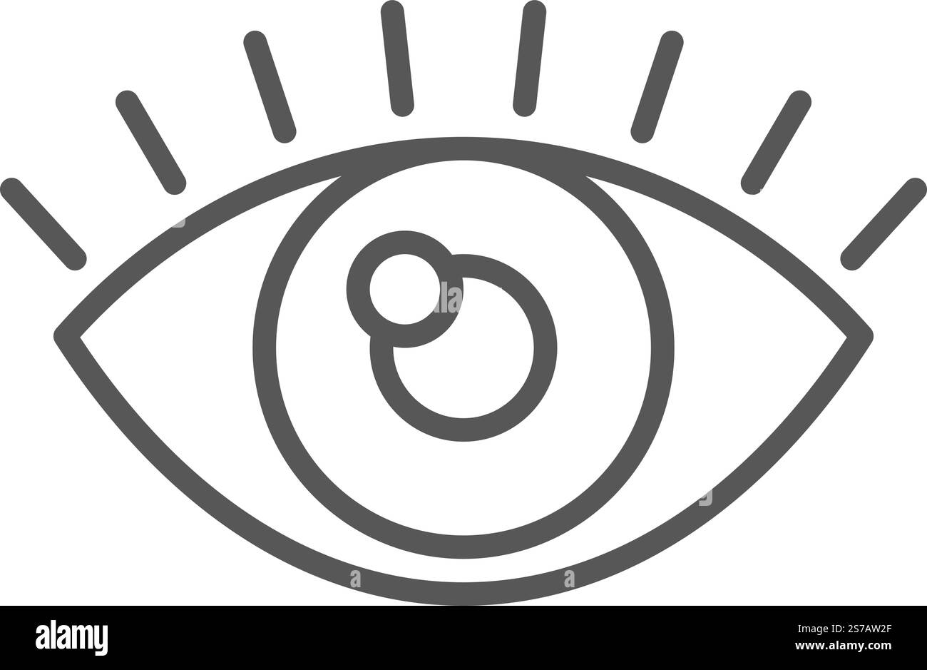 Simple and iconic representation of an eye, highlighting vigilance and ...