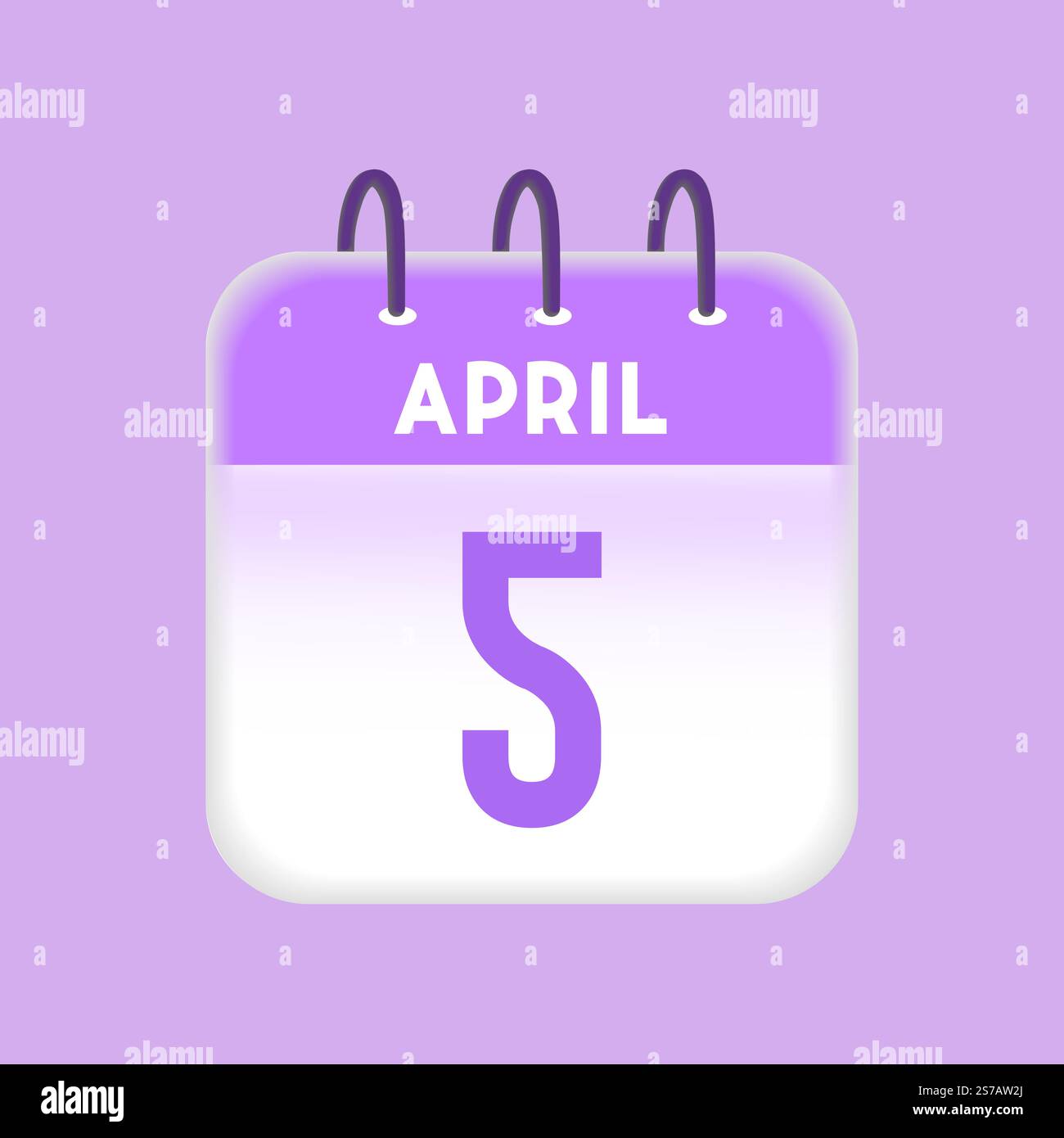 April 5 - calendar and Time planner. Daily Calendar Icon reminder ...
