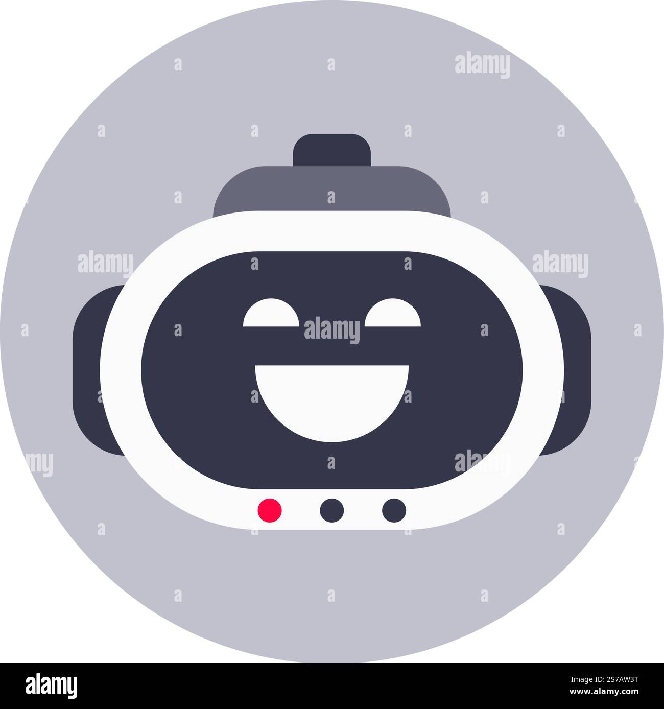 Modern chatbot radiating happiness with a cheerful smile, representing ...