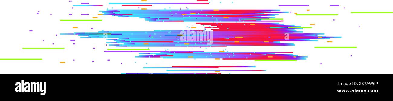 Abstract background with colorful horizontal lines creating a glitch ...