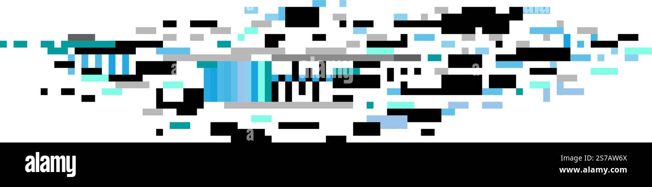 Colorful pixelated glitch art creating an abstract design with vibrant ...