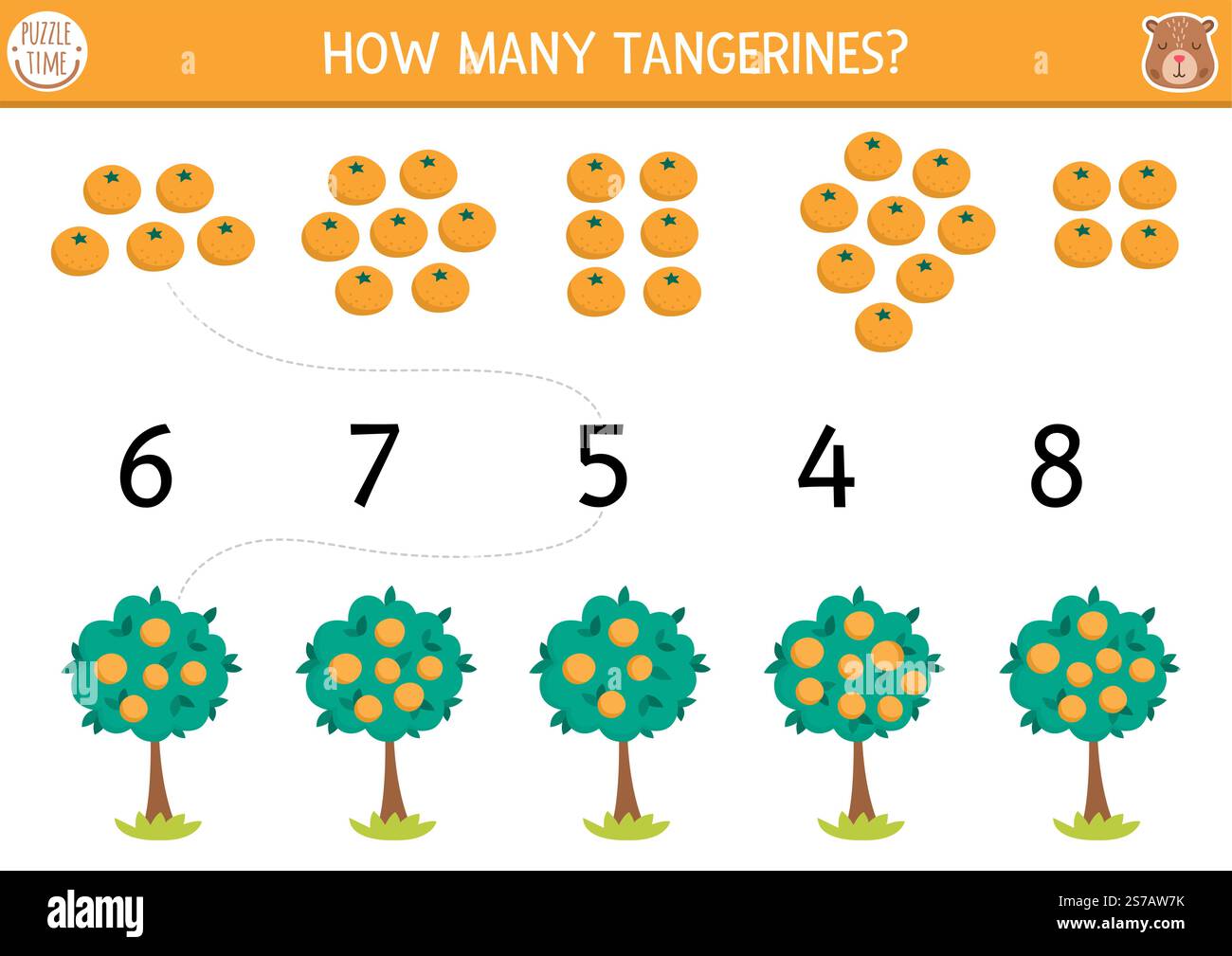 Match the numbers capybara game with tangerine or orange tree. Capibara ...