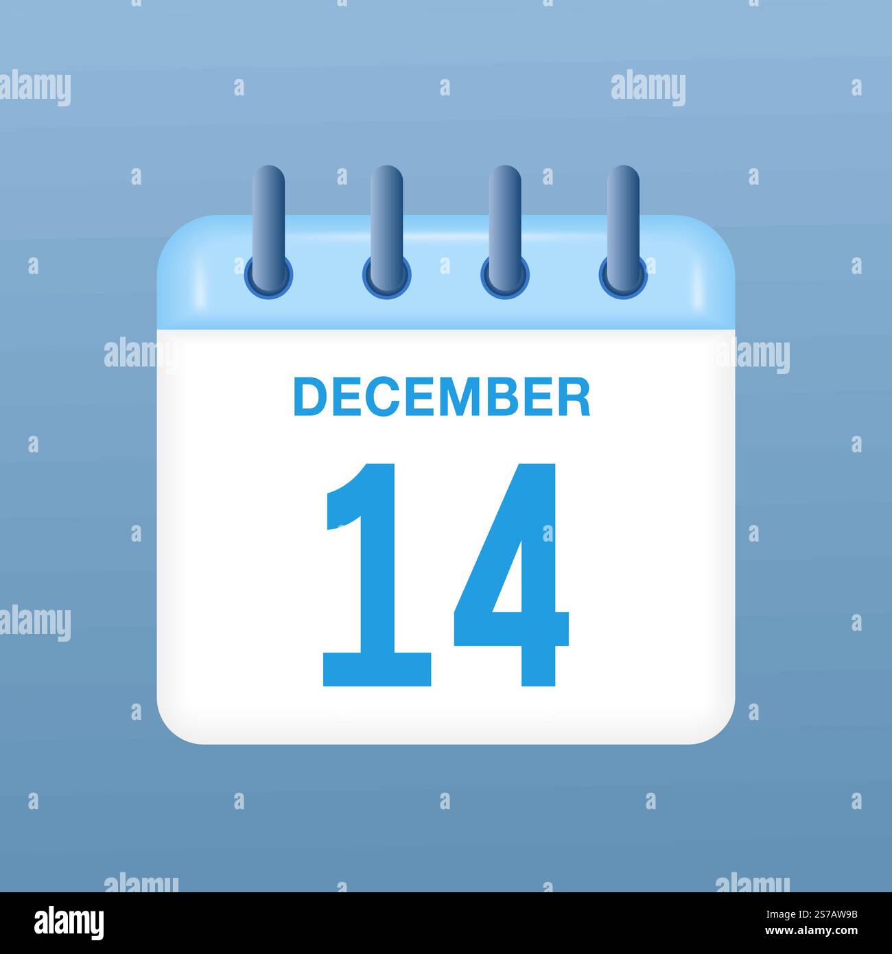 December 14 - calendar and Time planner. Daily Calendar Icon reminder ...