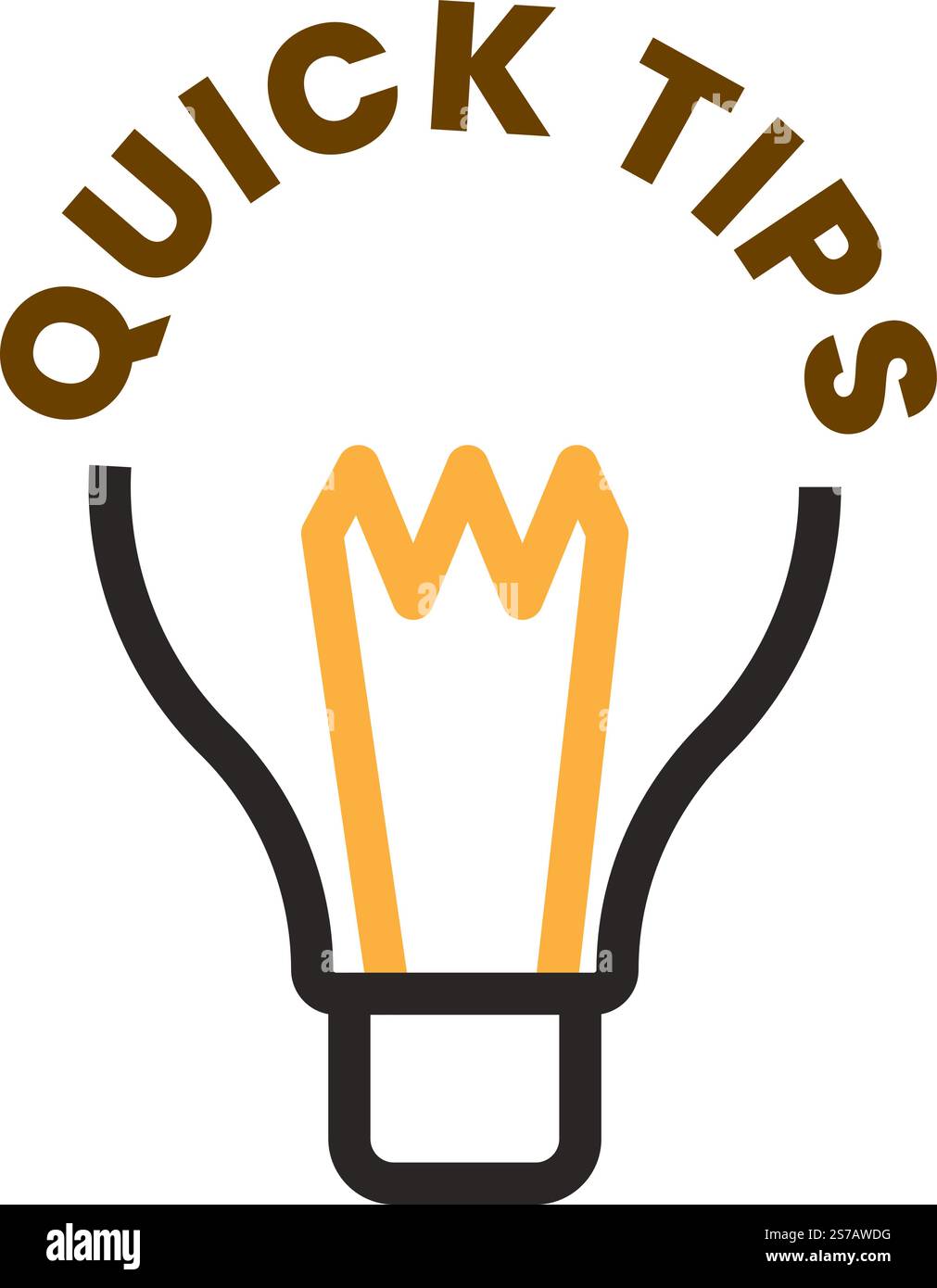 Light bulb with quick tips text framing it, symbolizing helpful advice ...