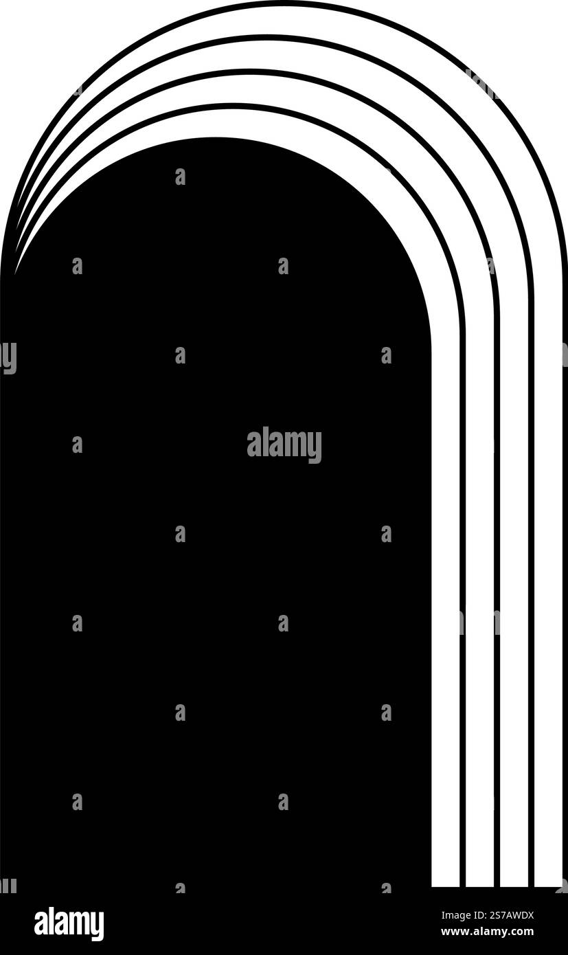 Concentric arch frames isolated on white background. Geometric archway ...