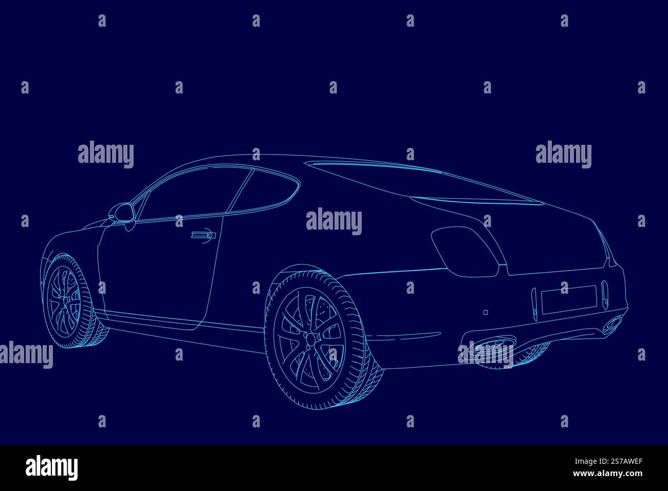 Blue car outline. The car is shown in a blue color Stock Vector Image ...