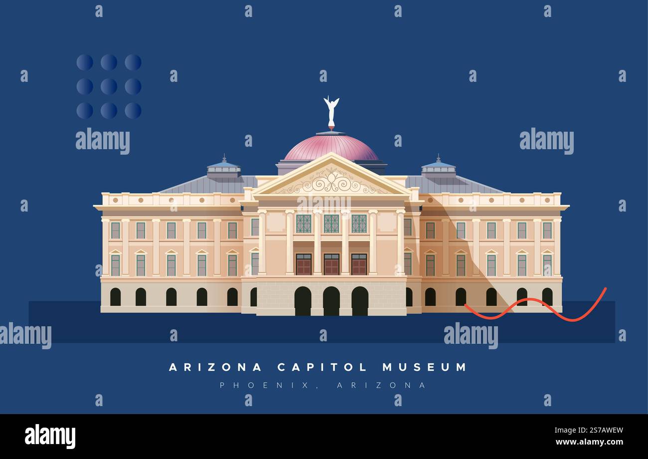 Arizona Capitol Museum - Phoenix - Stock Illustration as EPS 10 File ...