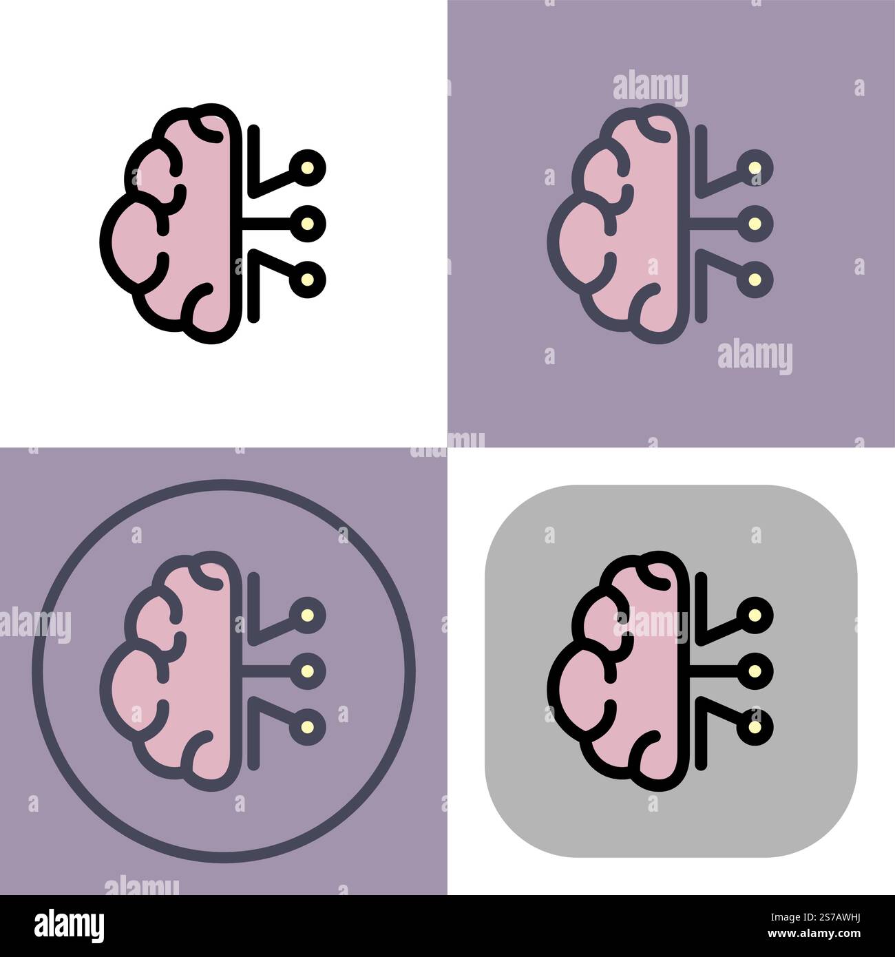 Brain network symbol - artificial intelligence icon Stock Vector Image ...