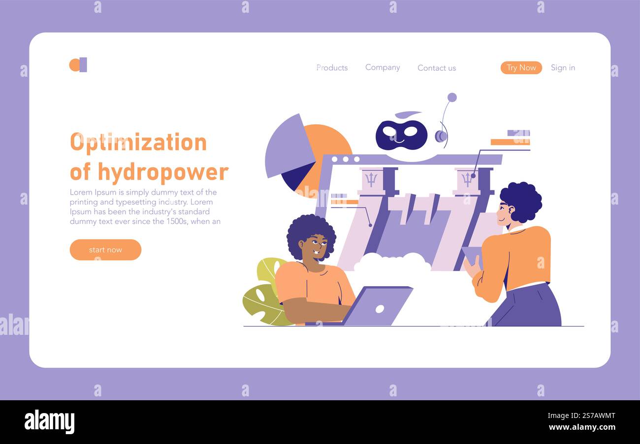 Hydropower Optimization concept. Professionals enhance efficiency using ...