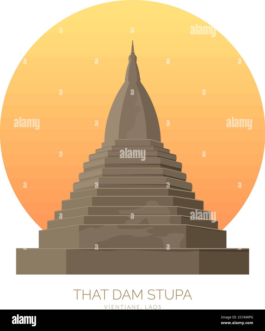 That Dam ( Black ) Stupa - Pagoda in Vientiane, Laos - Stock ...