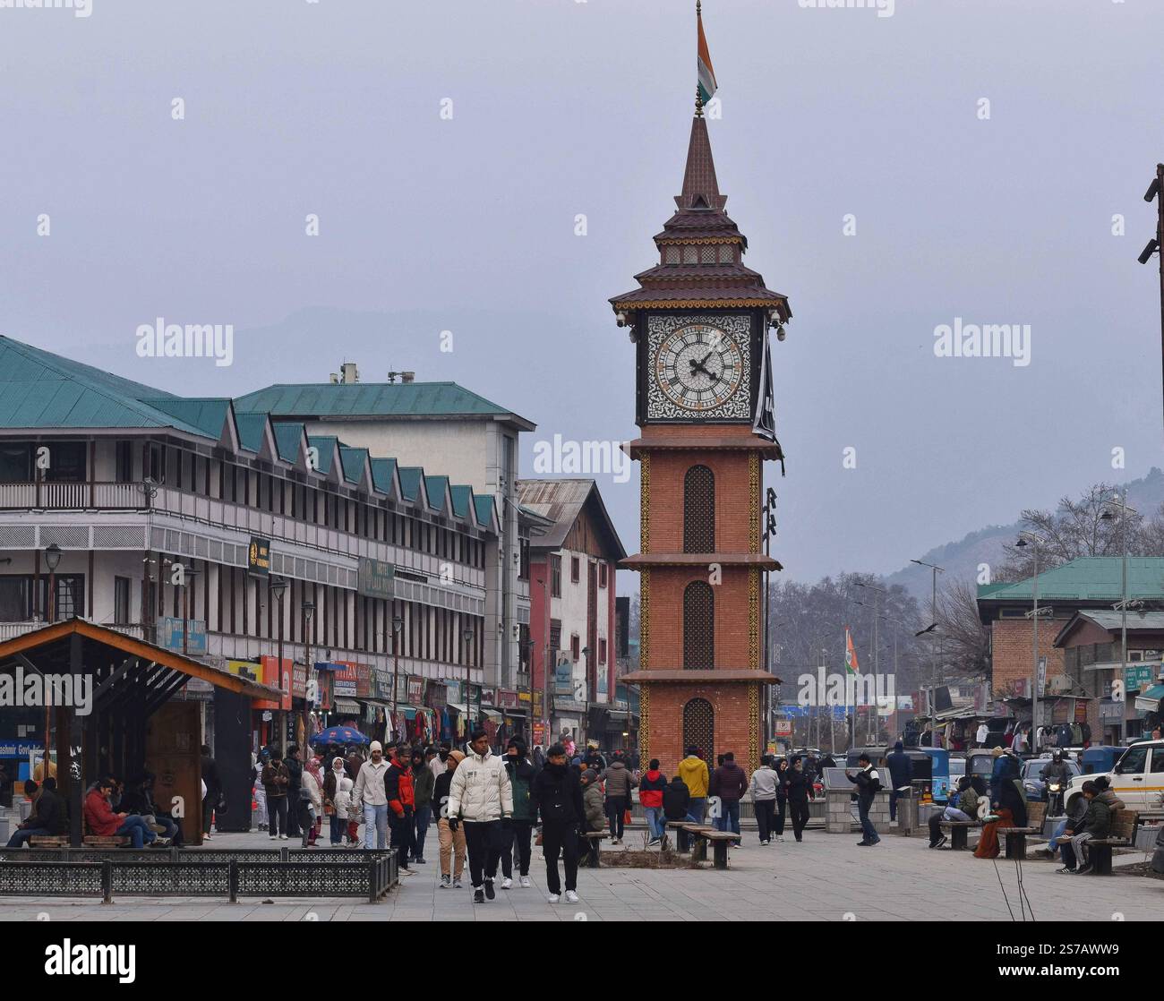 Clock Tower Ghanta Ghar In Kashmir, India View of the Iconic Clock ...