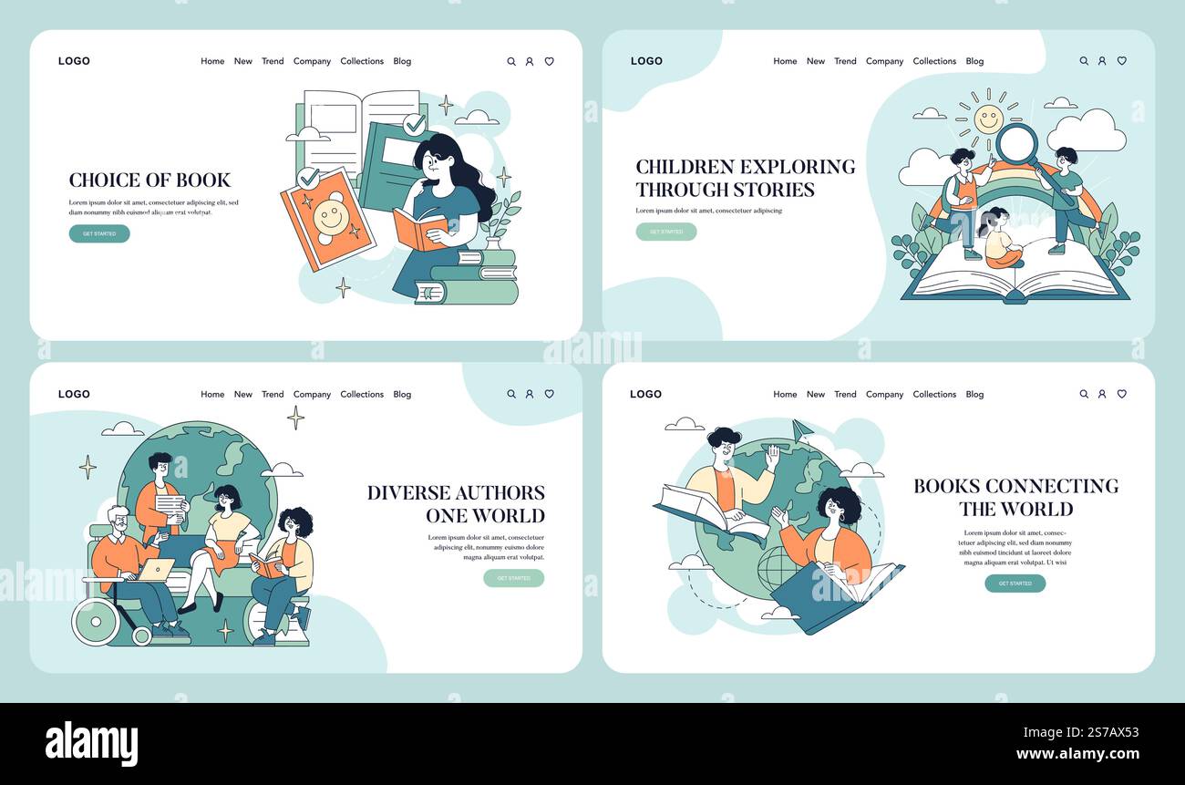 World Book Day illustration set. Celebrating the joy of reading and ...