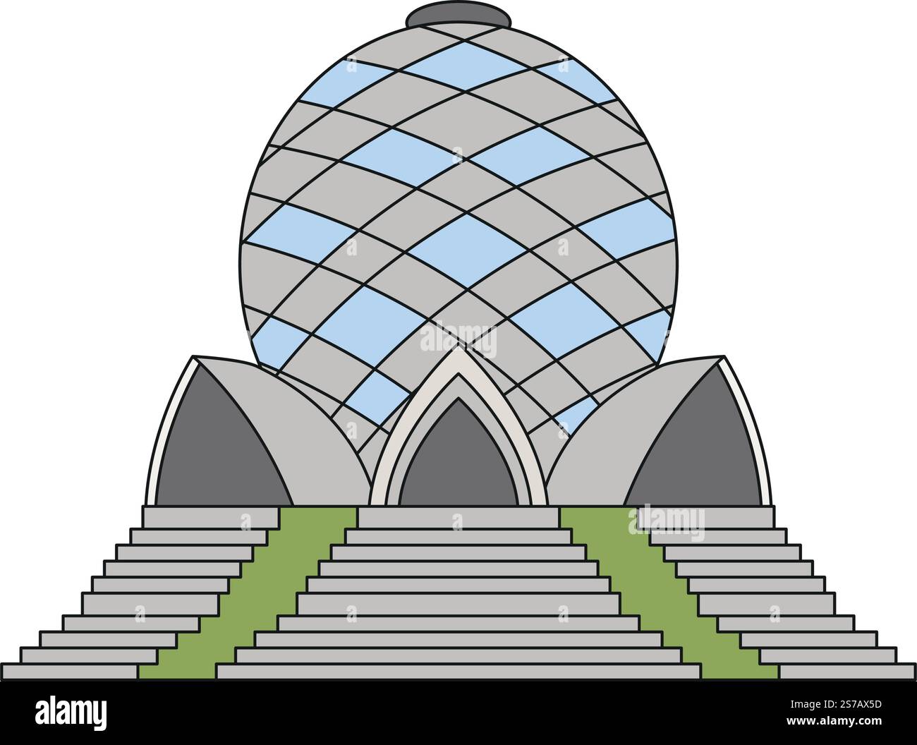 bahai temple building isolated Stock Vector Image & Art - Alamy