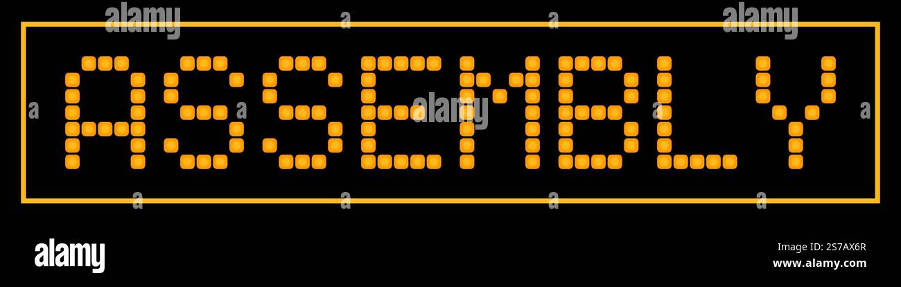 Orange color led banner in word assembly on black background Stock ...