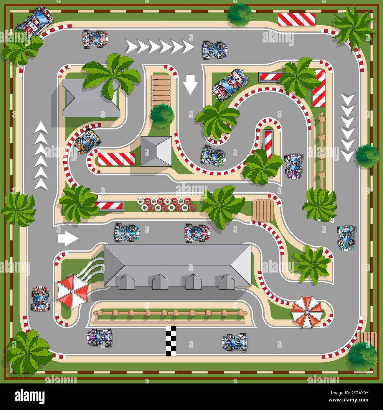 Race track. View from above. Vector illustration Stock Vector Image ...