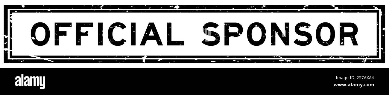 Grunge black official sponsor word square rubber seal stamp on white ...
