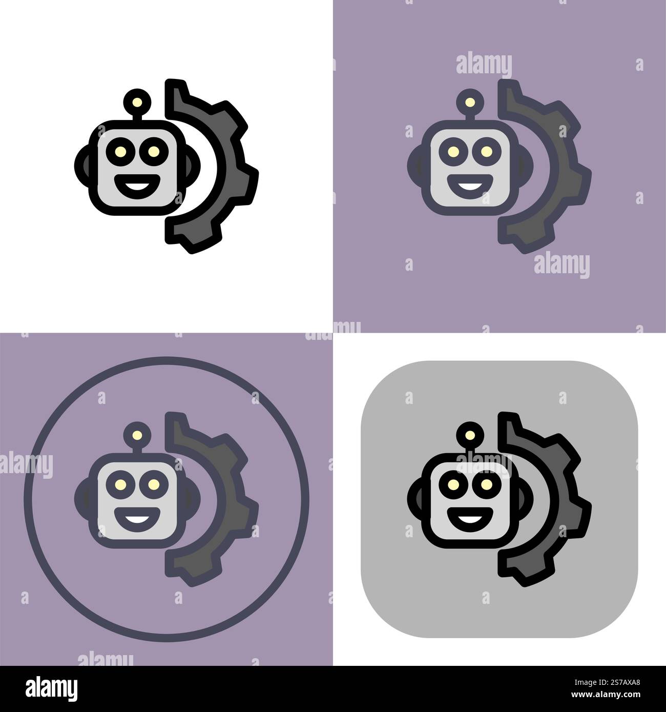 Robot settings symbol - artificial intelligence icon Stock Vector Image & Art - Alamy