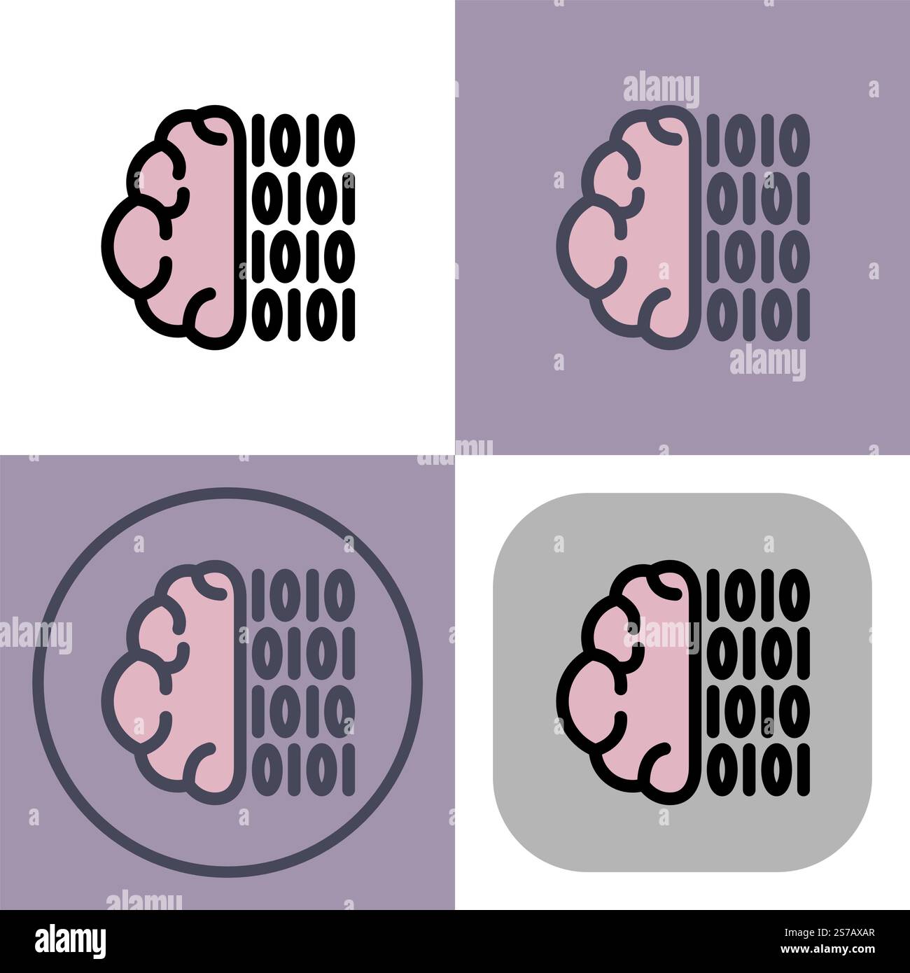 Binary code brain symbol - artificial intelligence icon Stock Vector Image & Art - Alamy