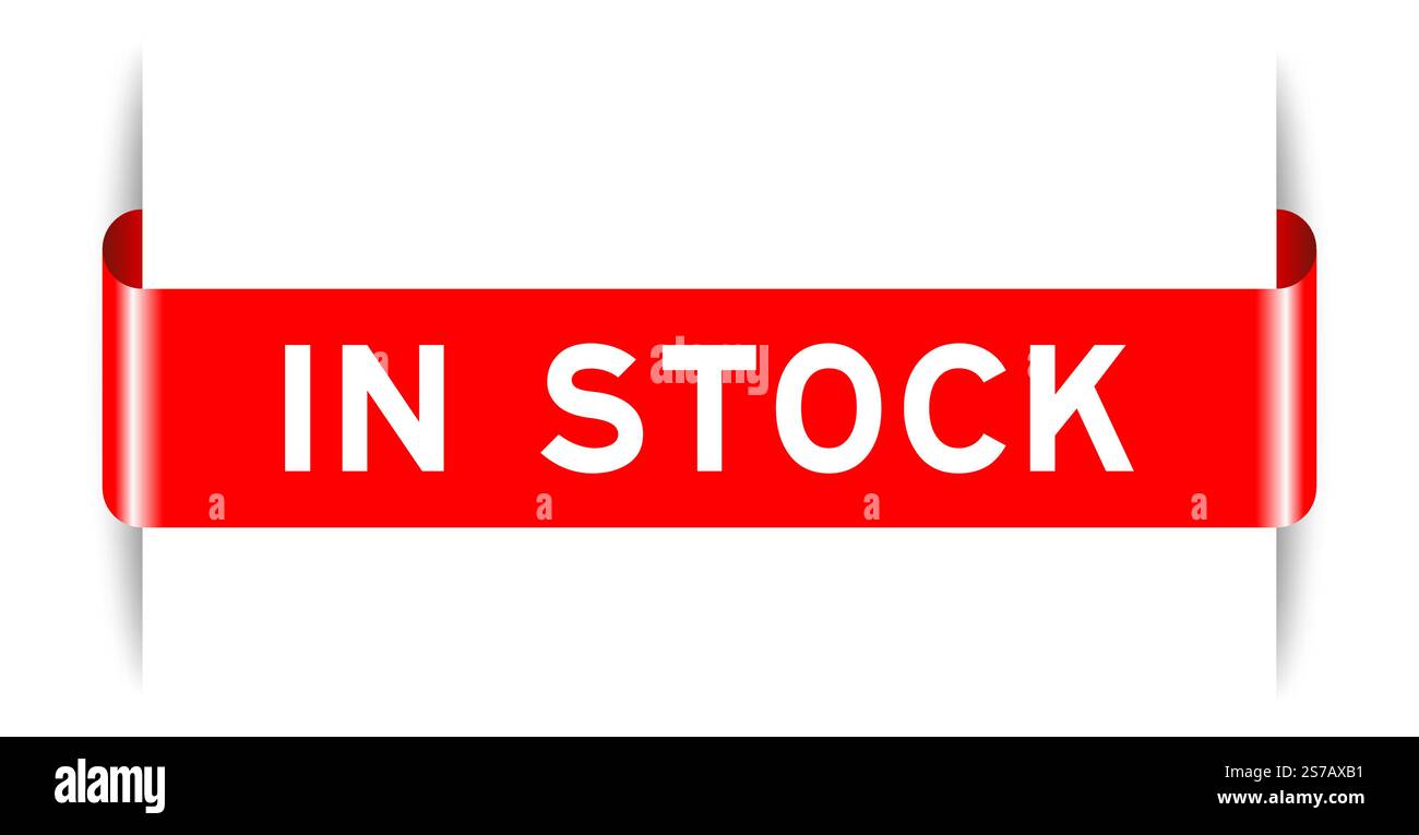Red Color Inserted Label Banner With Word In Stock On White Background Stock Vector Image And Art