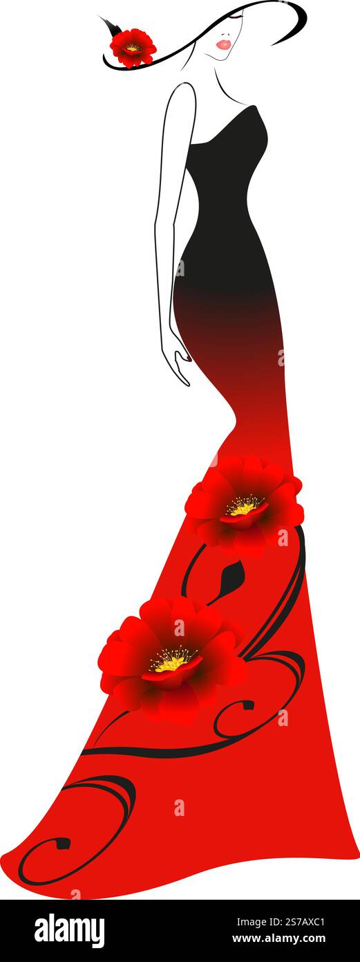 Romantic red flowers Stock Vector Images - Alamy