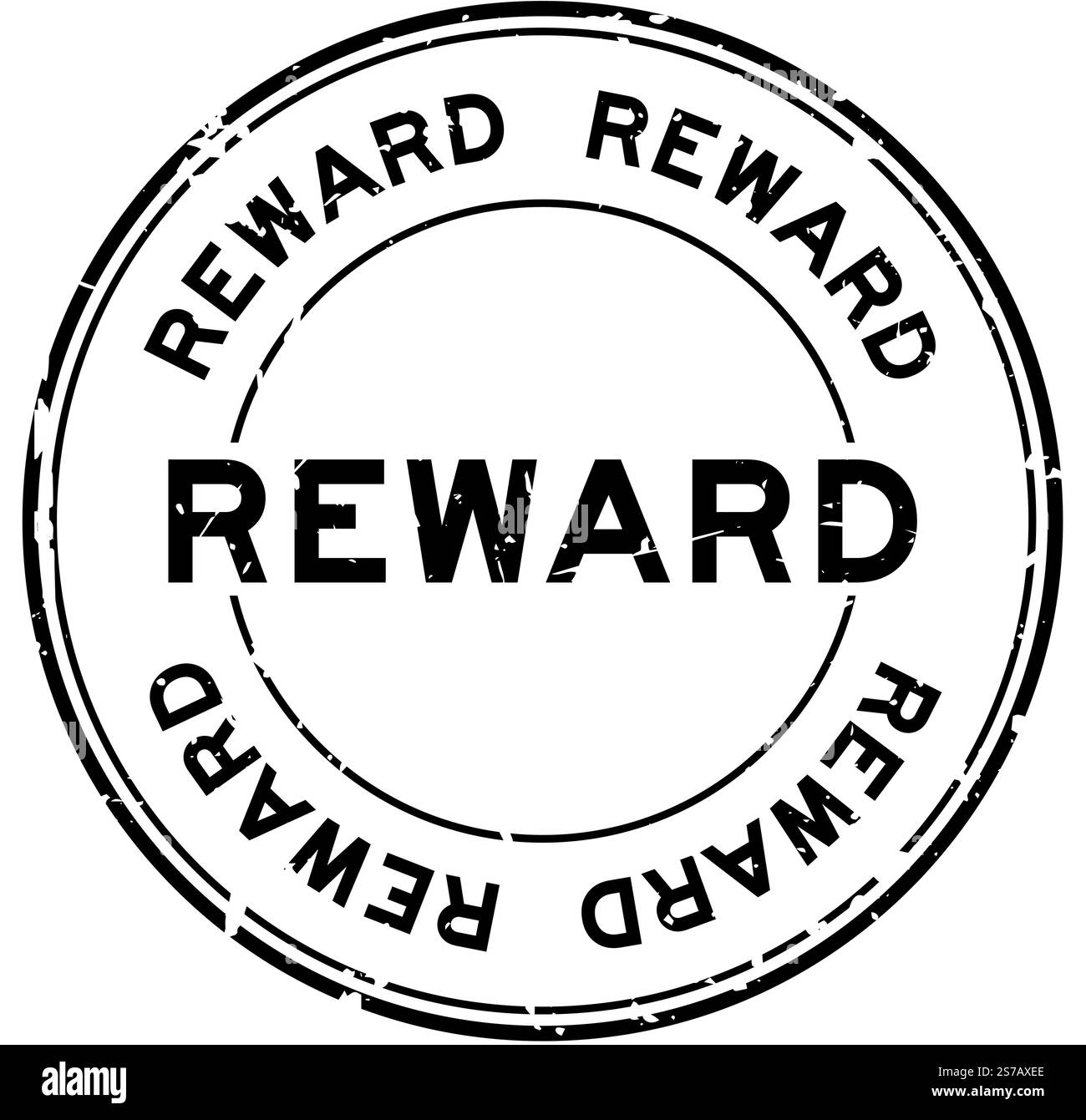 Grunge black reward word round rubber seal stamp on white background ...