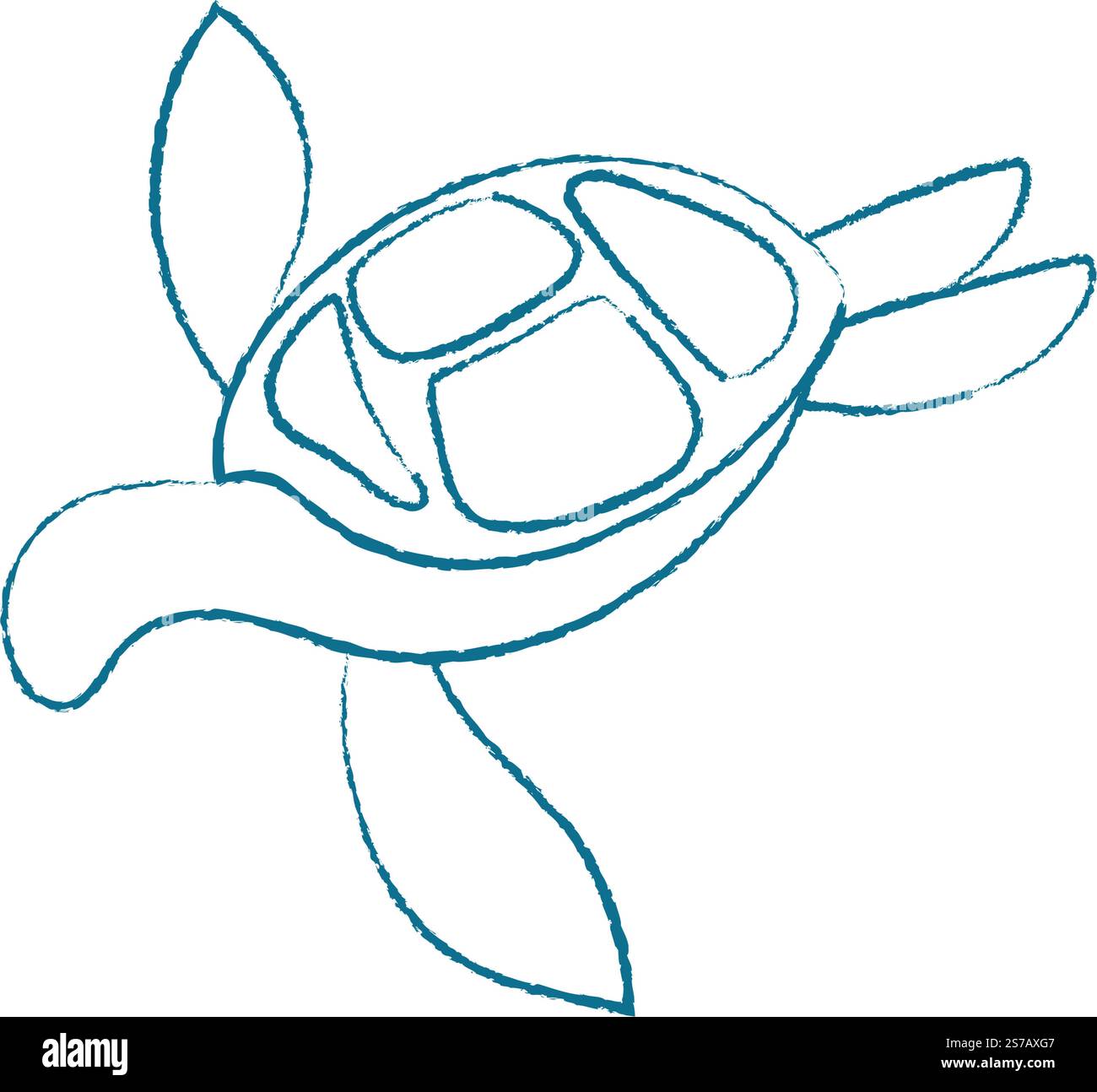Chalk Turtle In Ocean Stock Vector Image & Art - Alamy