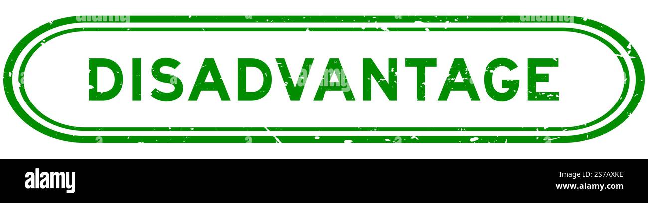 Grunge green disadvantage word rubber seal stamp on white background ...