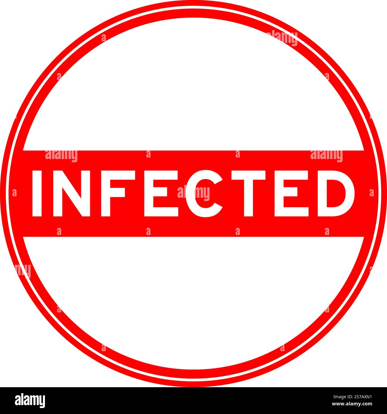 Red color round seal sticker in word infected on white background Stock ...