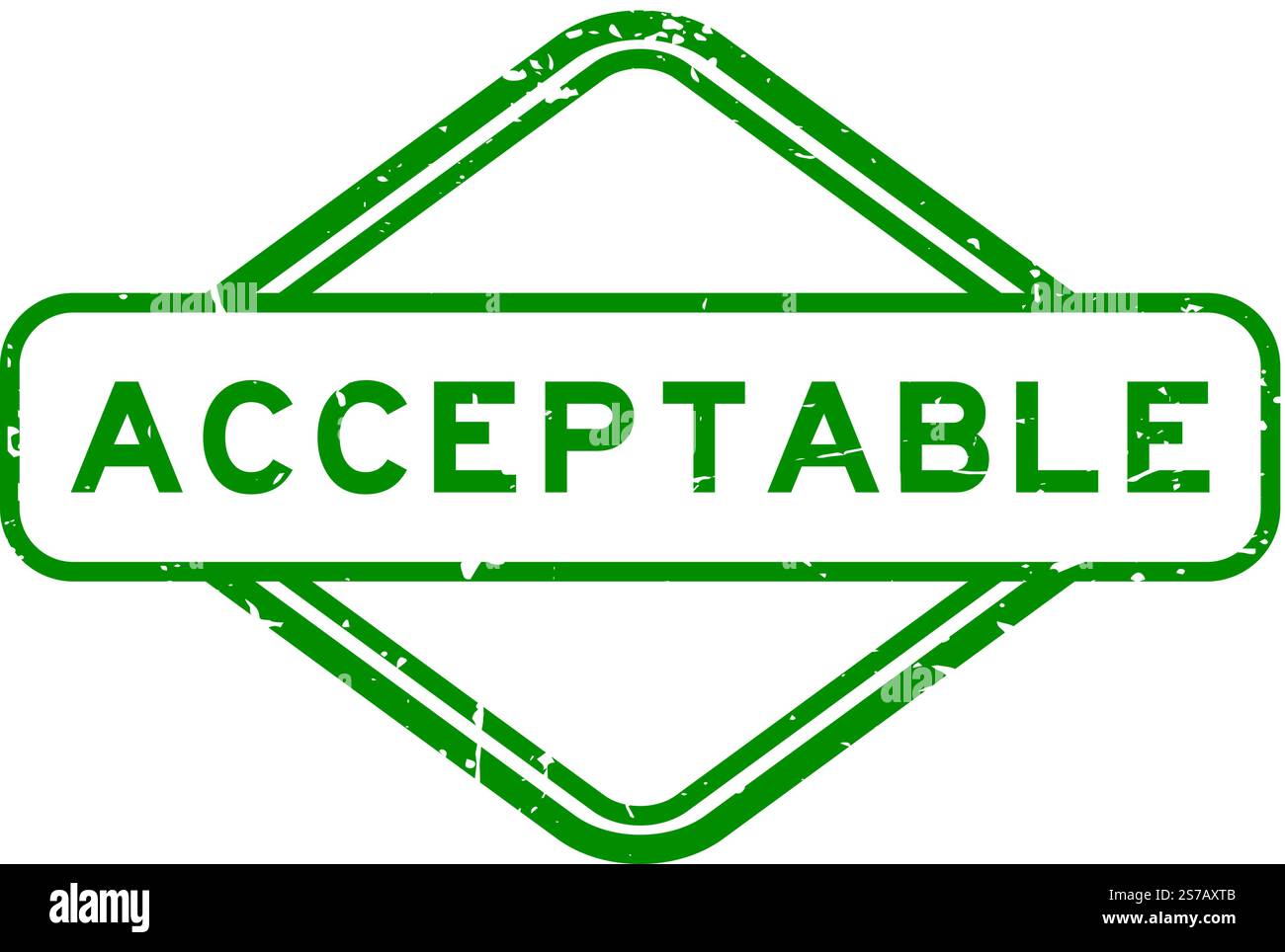 Grunge green acceptable word rubber seal stamp on white background ...