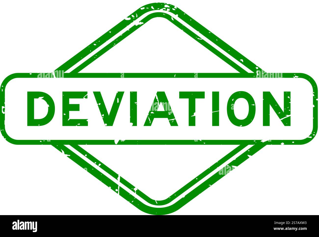 Grunge green deviation word rubber seal stamp on white background Stock ...