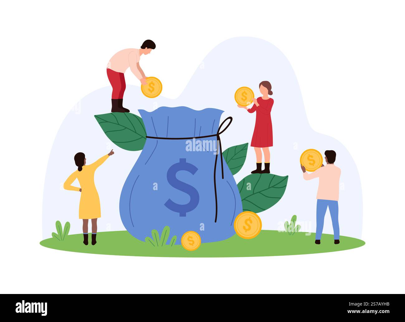 Money savings and financial income growth, cash salary and bank deposit ...