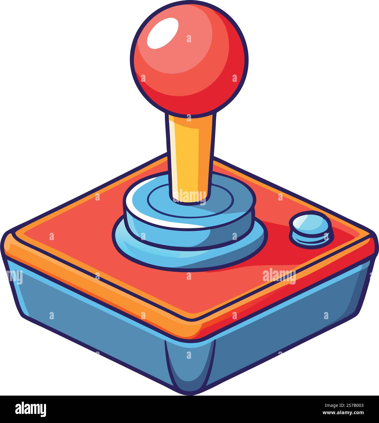 Fun and modern joystick graphic featuring a red handle and buttons ...