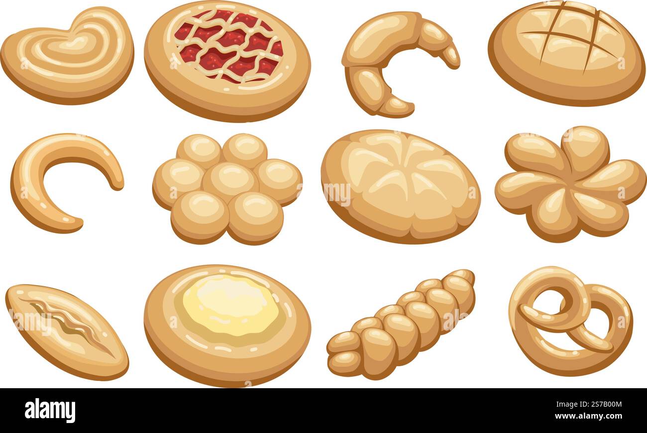 Bread and bakery products cartoon set Stock Vector Image & Art - Alamy