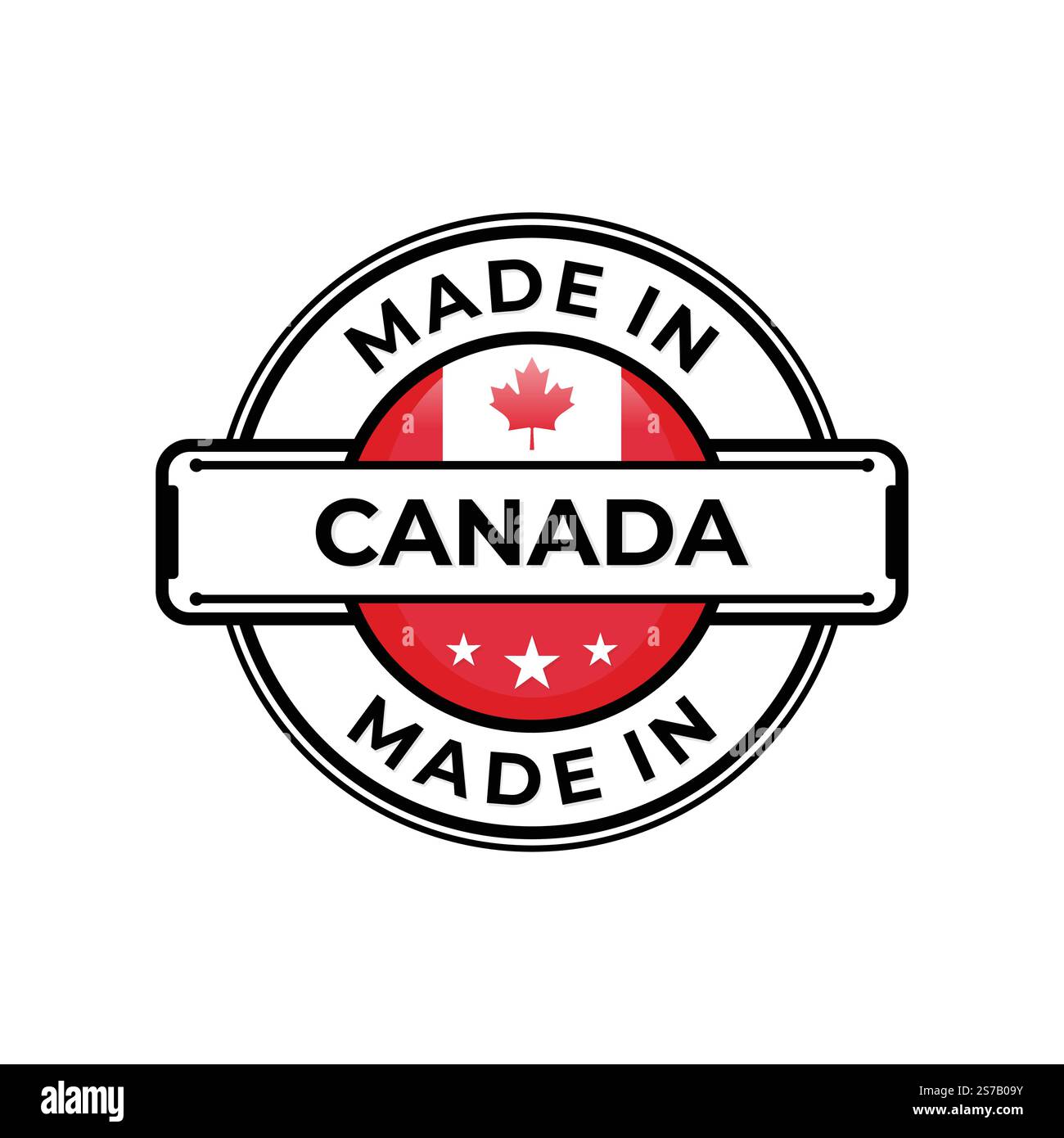 Made in Canada label icon emblem isolated on white background. Vector ...