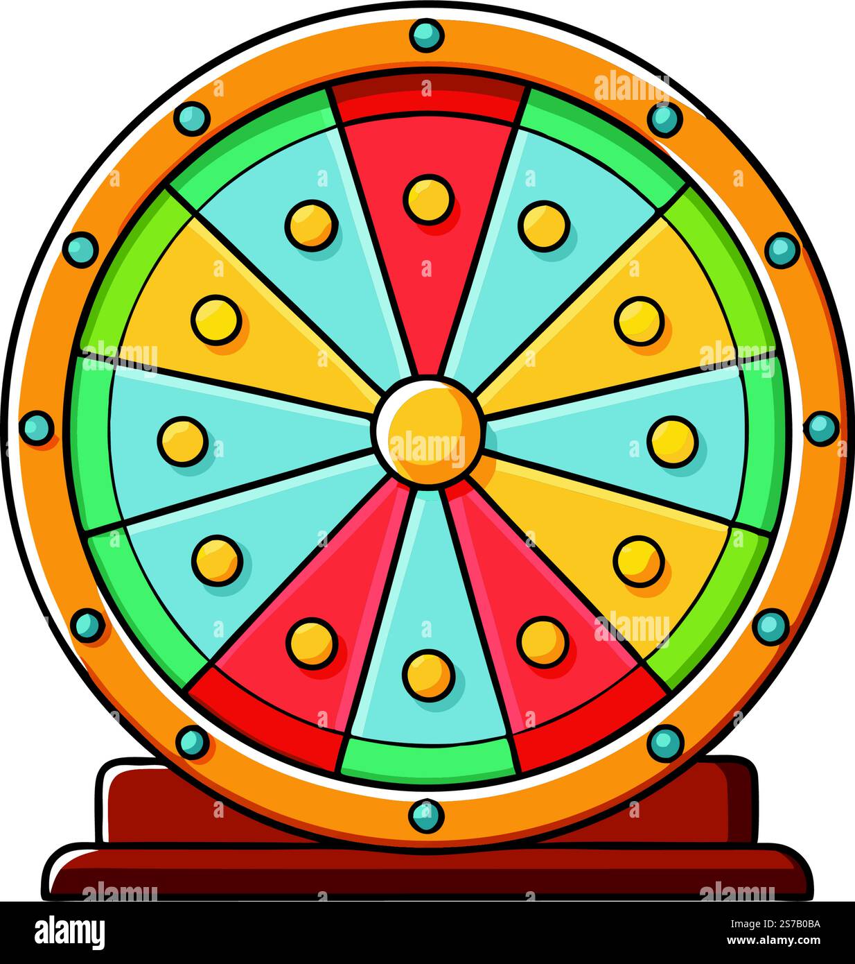 Cartoon inspired wheel of fortune illustration showcasing a colorful ...