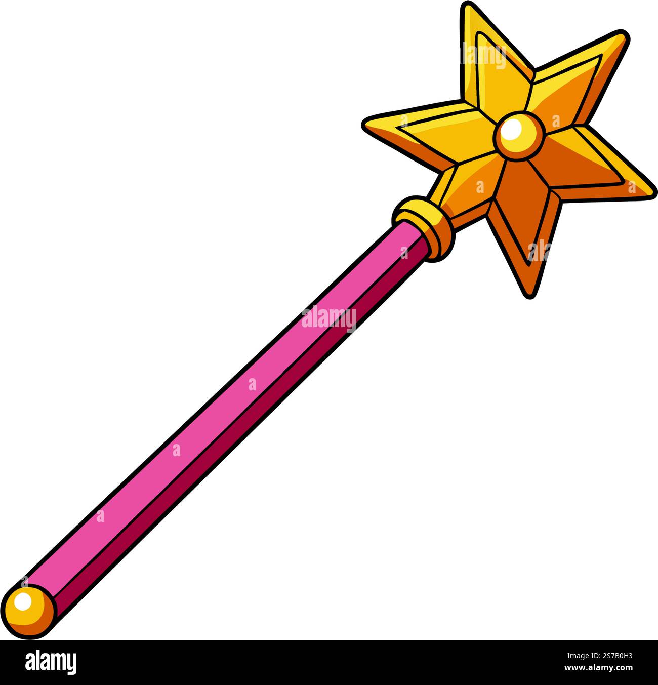 Stylized magic wand vector art featuring a bright star and vivid colors ...