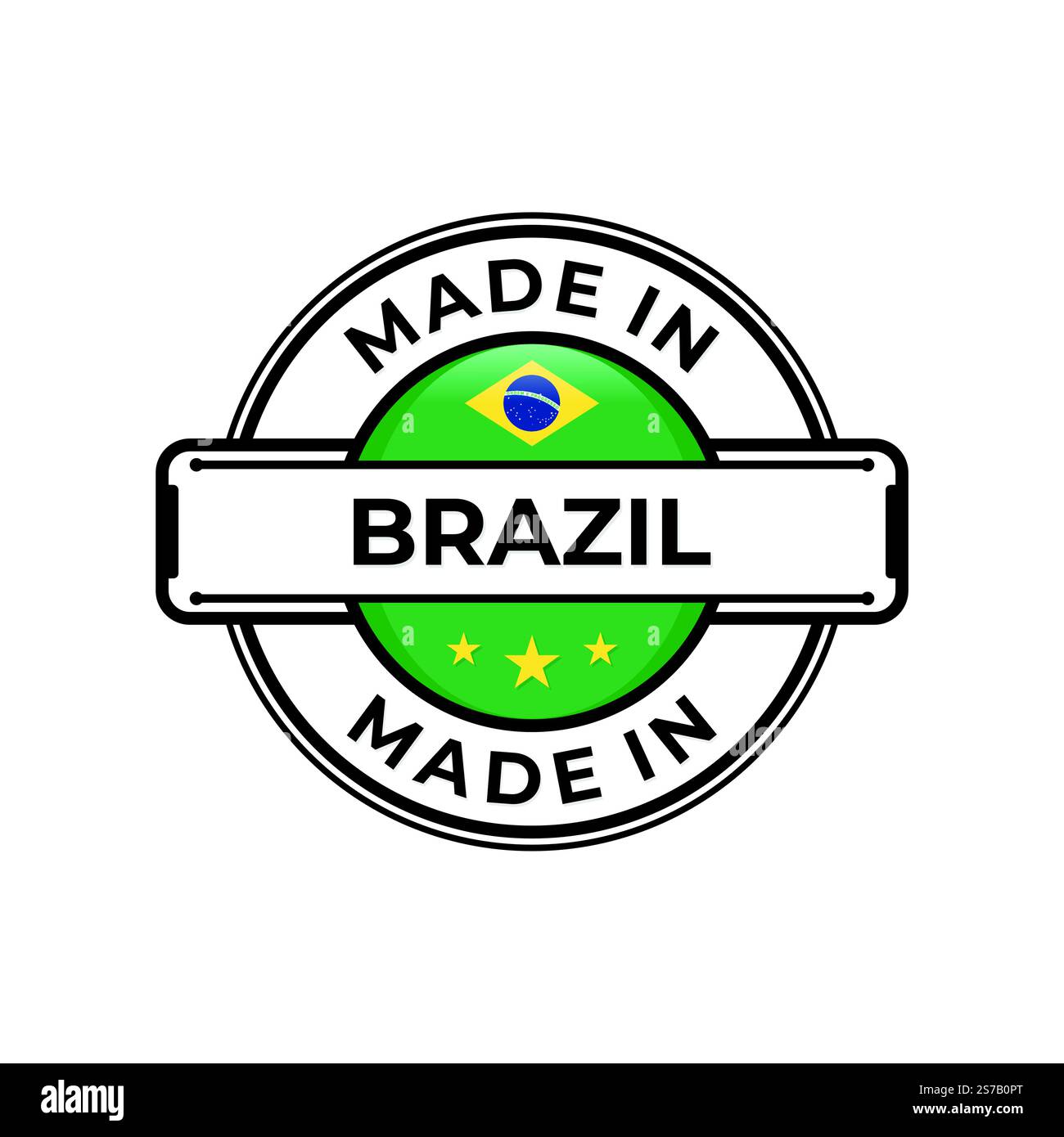 Made in Brazil label icon emblem isolated on white background. Vector ...
