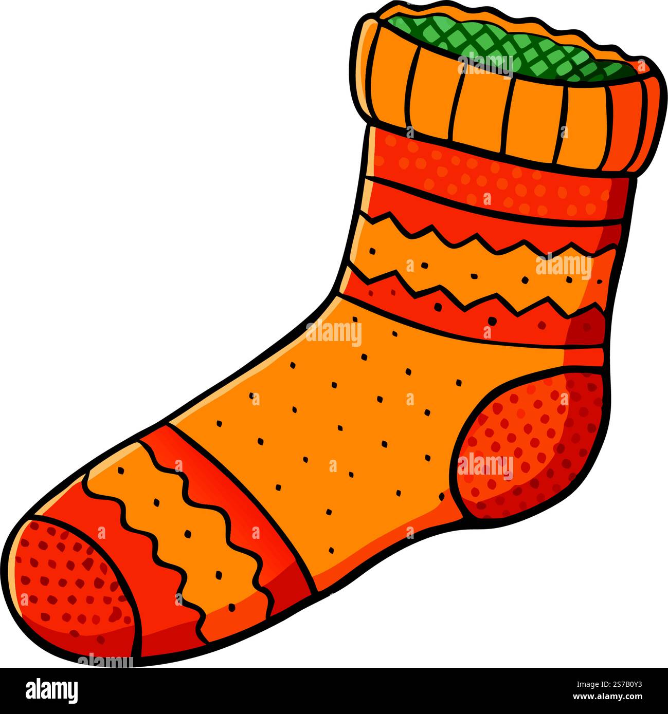 Illustrated woolen socks in cheerful designs and warm tones ...