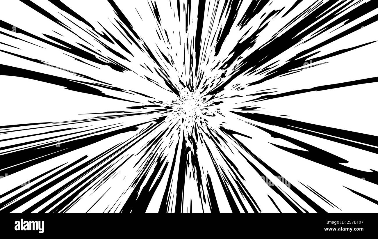 Speed burst background. Manga comic effect. Black speed lines on white ...