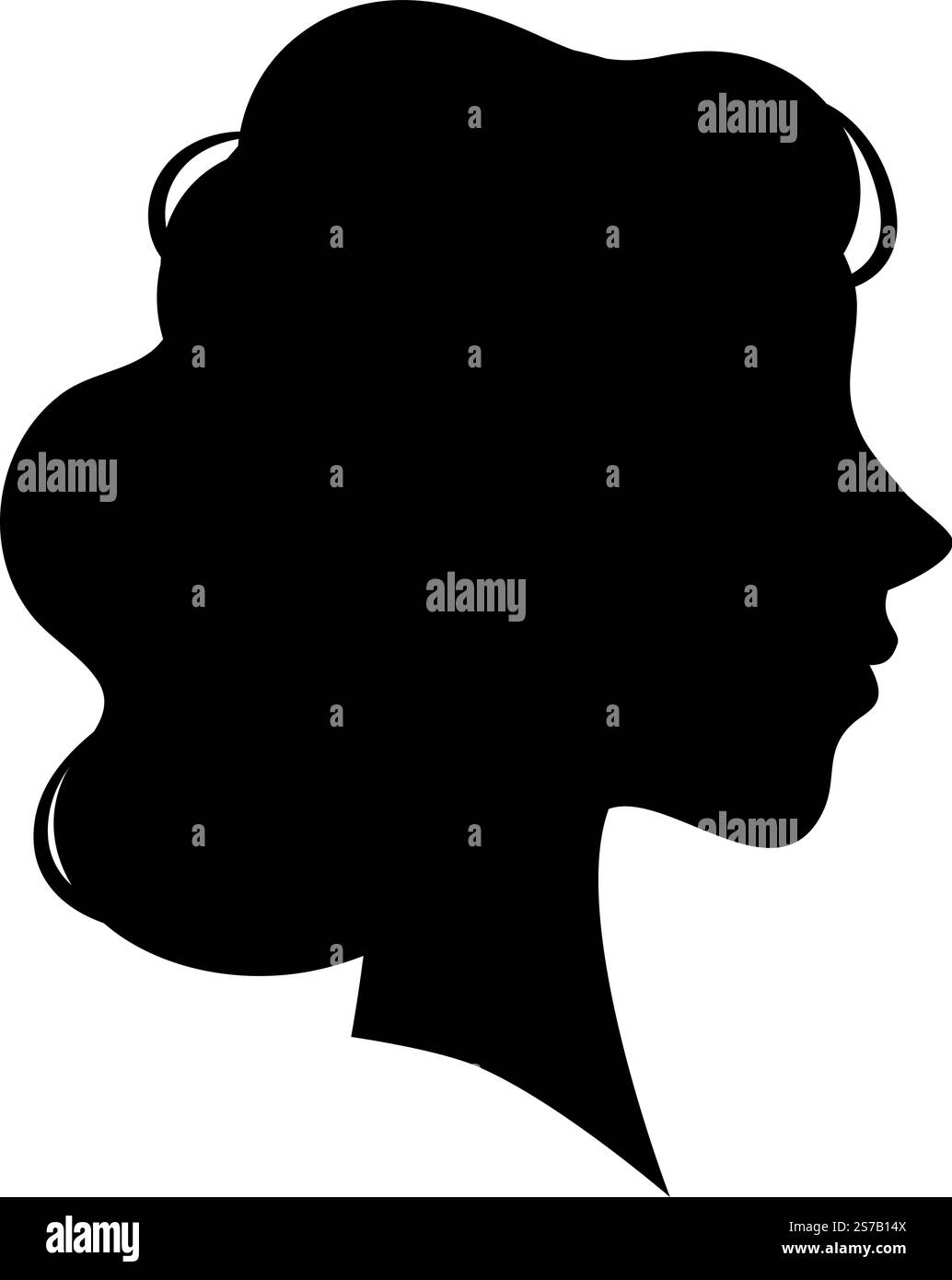 Capturing the essence of elegance, a black silhouette of a woman with ...