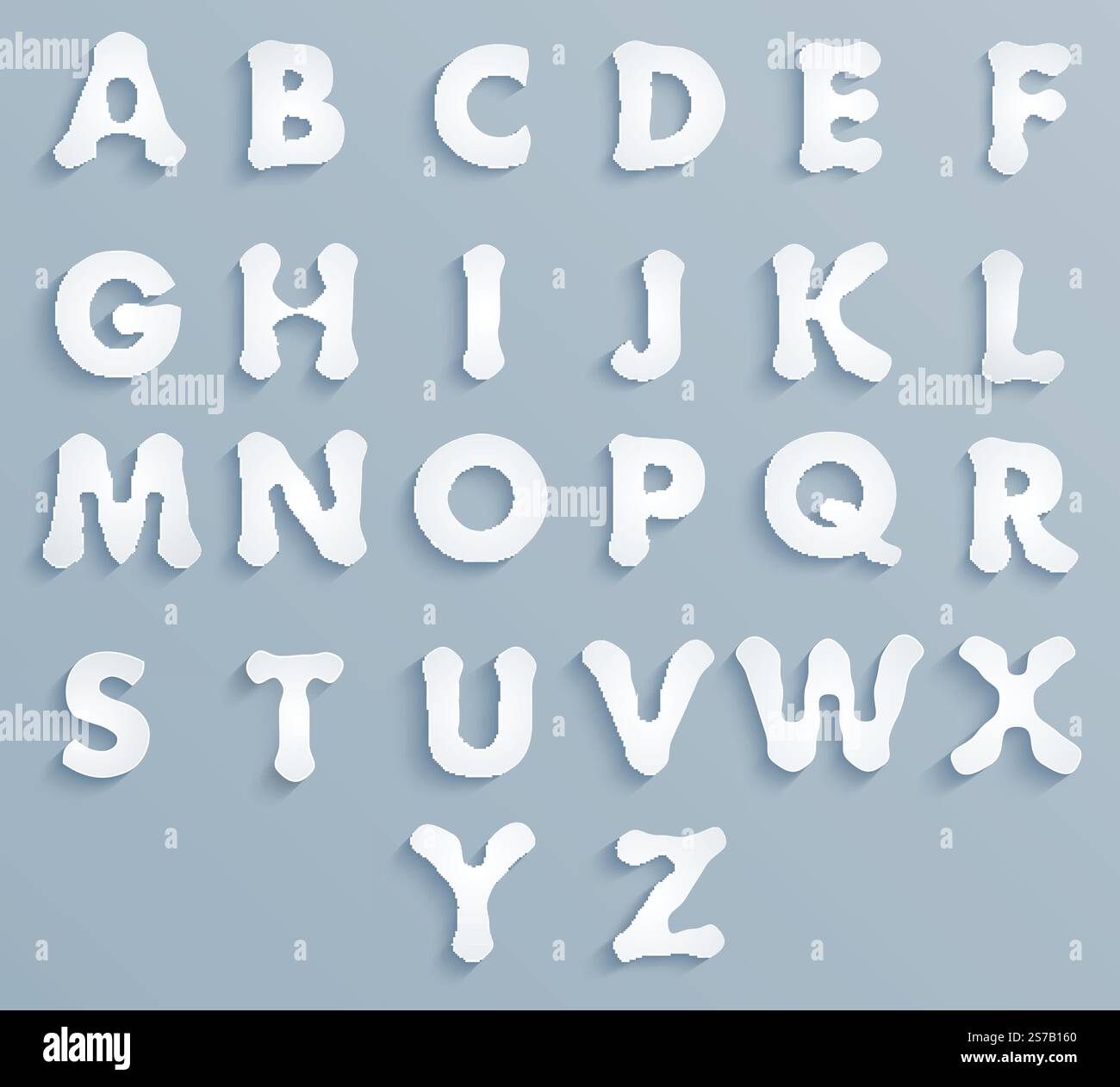 Paper the alphabet, digits on a blue background Stock Vector Image ...