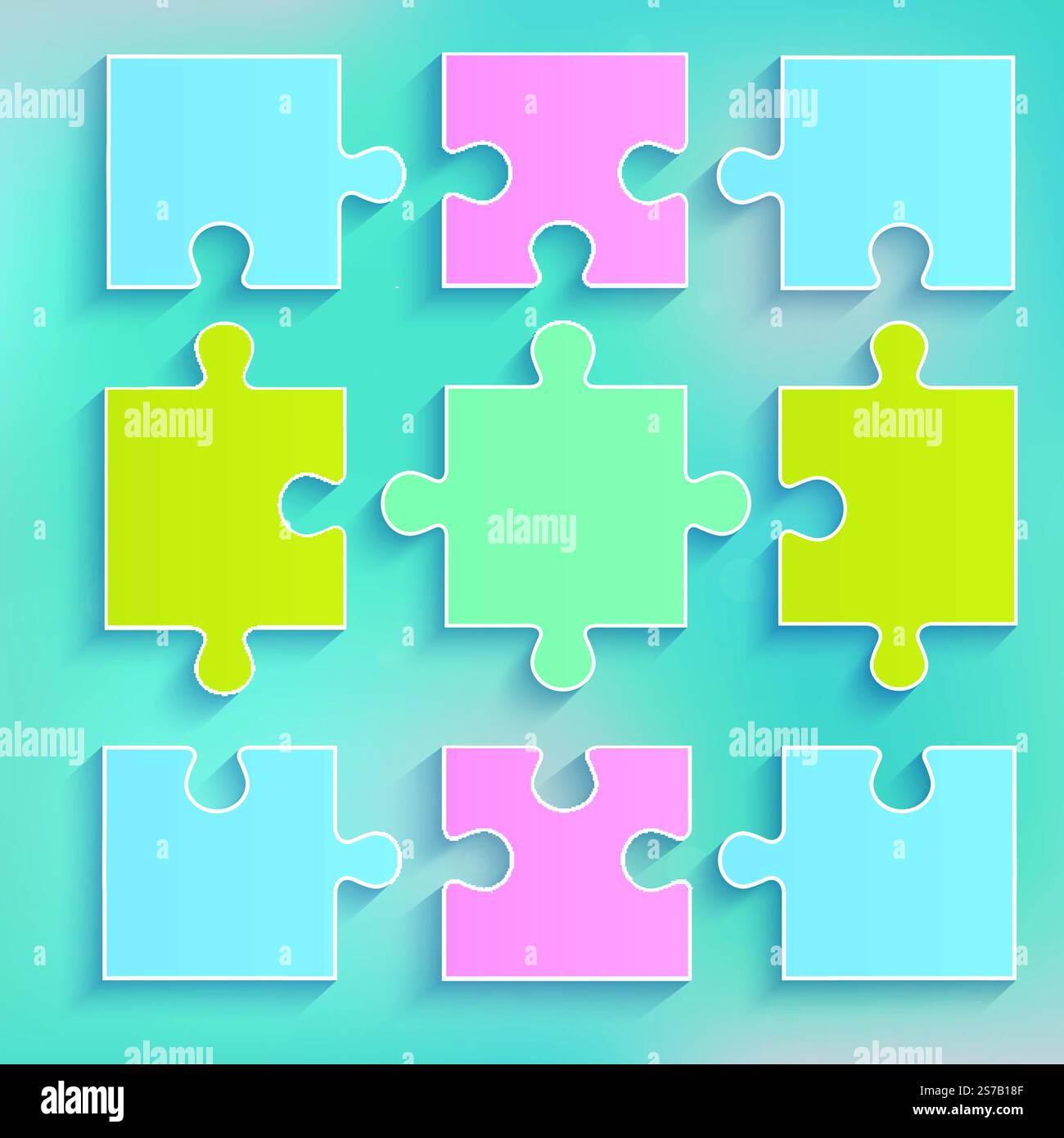 Parts of multi colored puzzles. Business concept Stock Vector Image ...