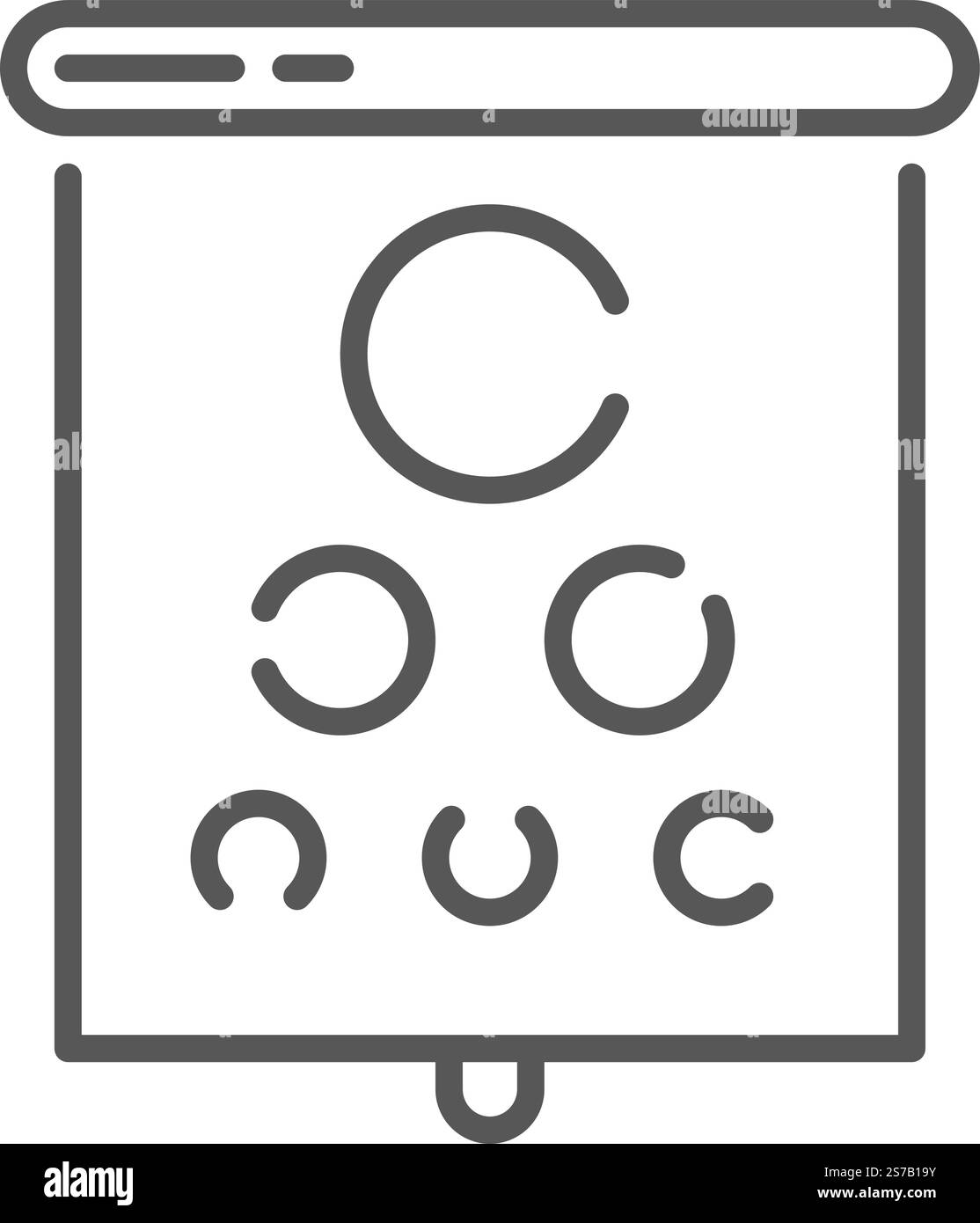 Eye chart showing optometry test for visual acuity presenting Landolt C ...
