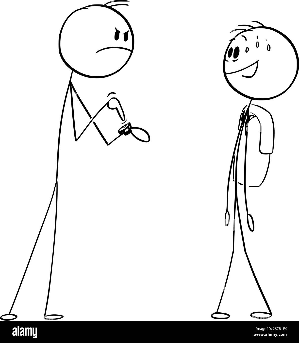 Student is coming late to school, director or teacher is disappointed ...