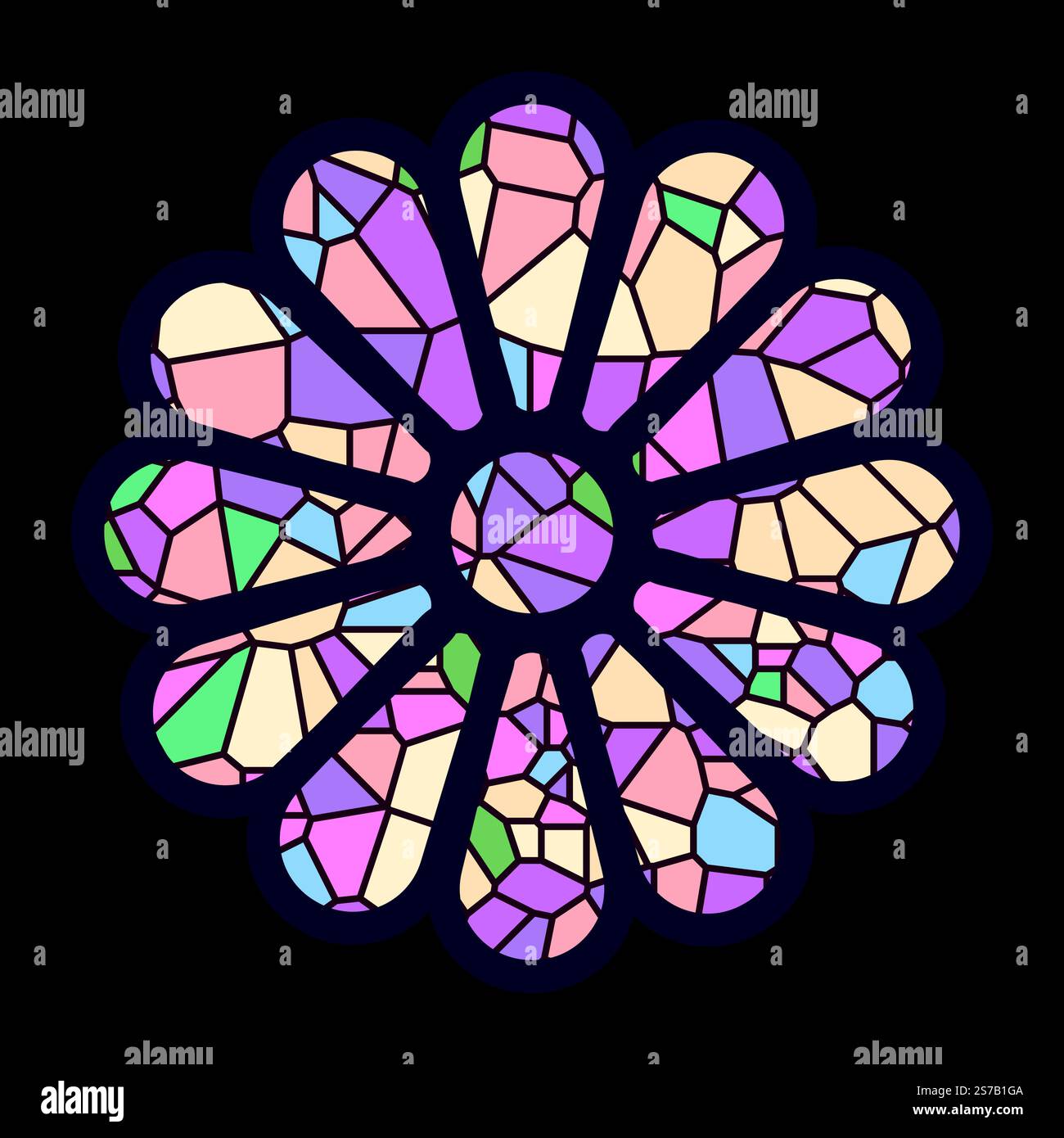 Stained glass rosette vector illustration Stock Vector Image & Art - Alamy
