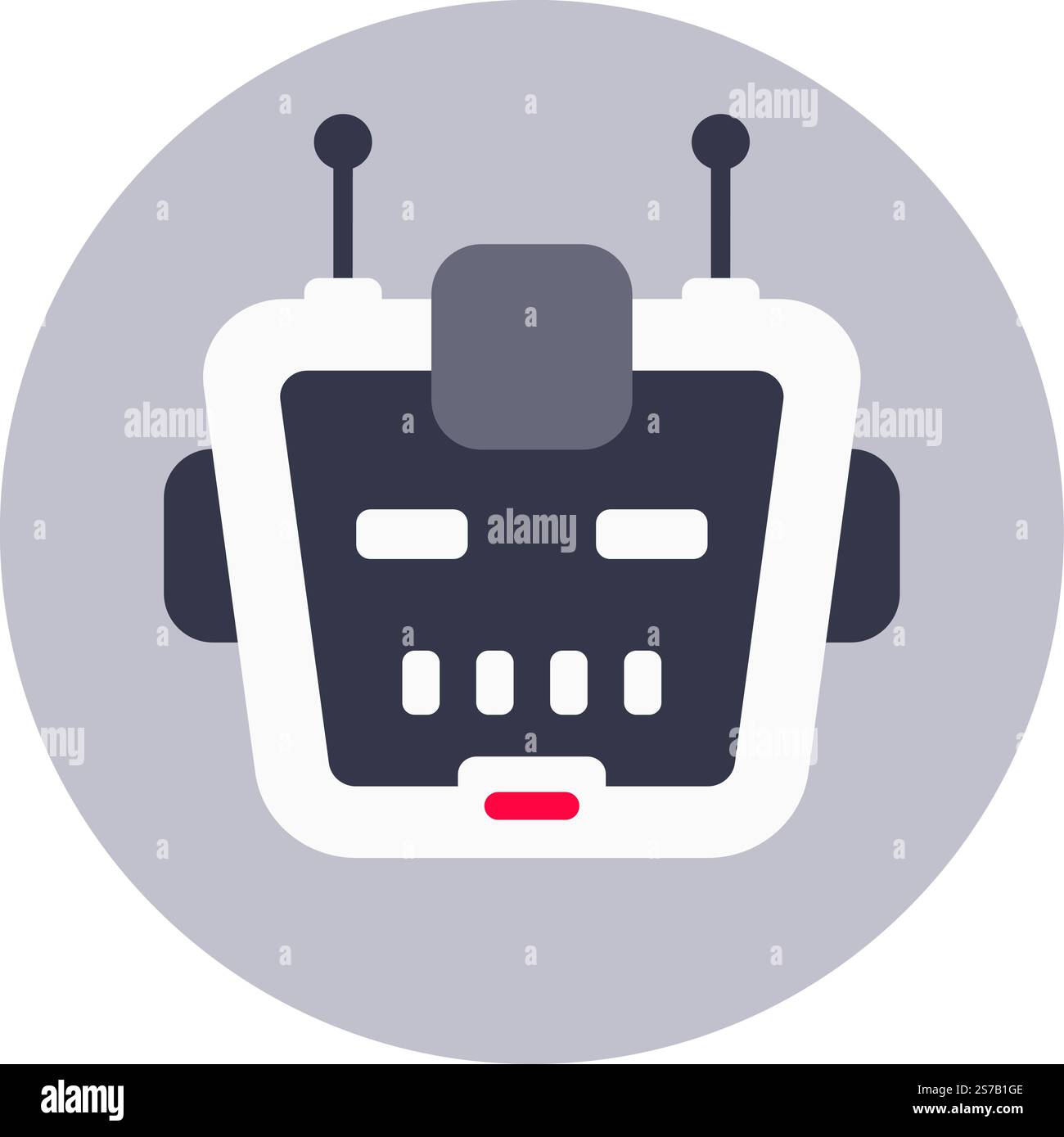 Modern robot face with antennas representing artificial intelligence ...