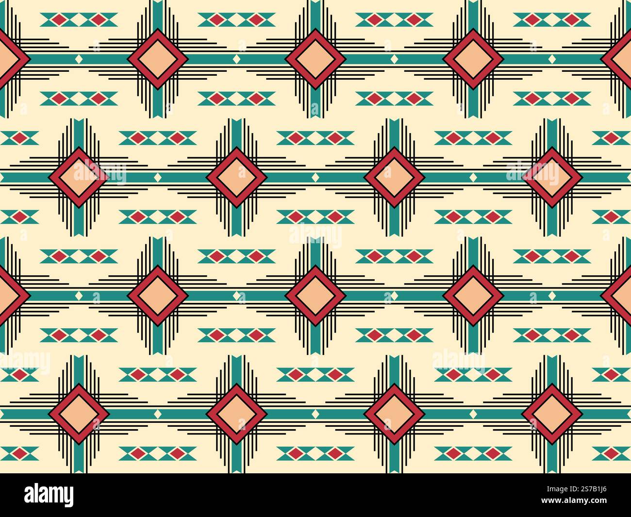 Western design shapes in a seamless repeat pattern - Vector ...