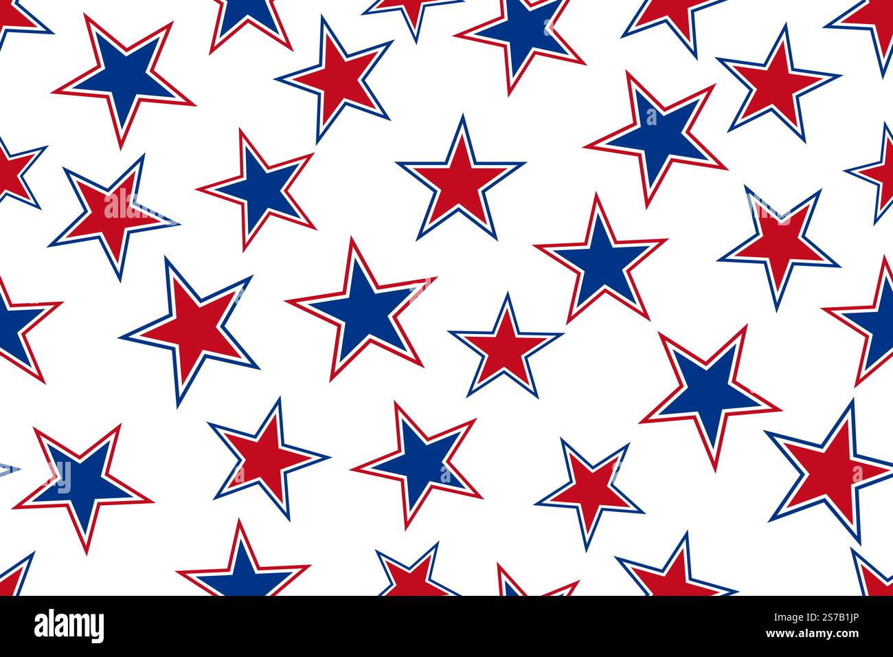 Red, white, and blue stars design in a seamless repeat pattern - Vector ...